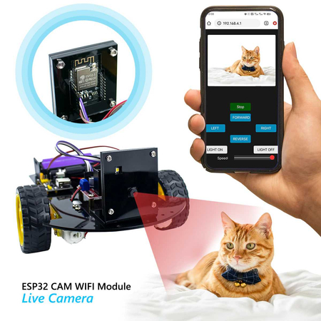 Arduino smart car, robocar wi-fi, camera, робот машина LAFVIN 2wd
