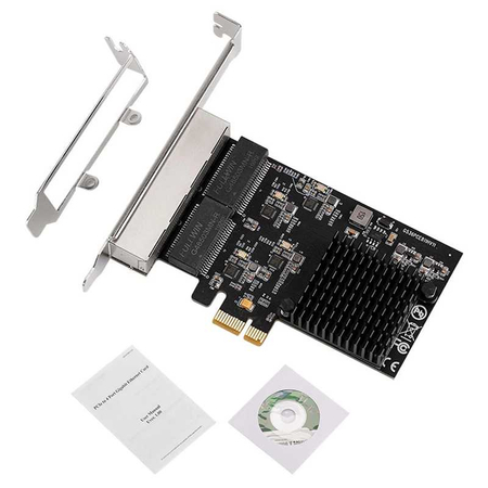 PCIE X1 RJ45 четырехъядерный