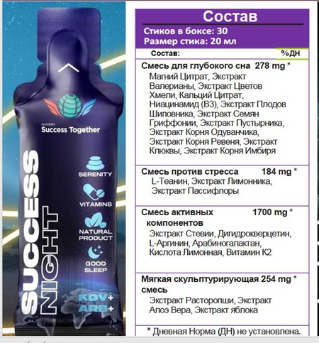 Клеточное питание Success night- для крепкого и спокойного сна!!