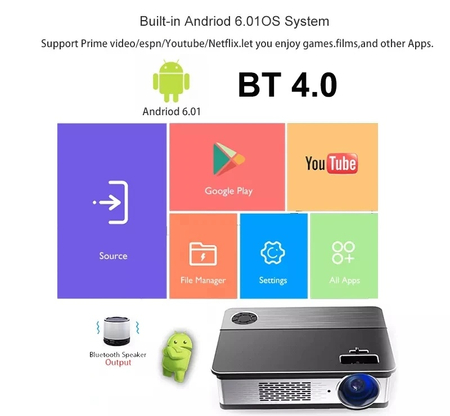 Проектор V6 WiFi Android LED FullHD, Proektor, Projector led Android