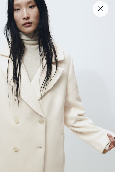 Белое пальто H&M