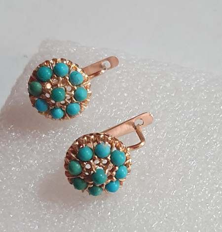 Серьги     бирюза