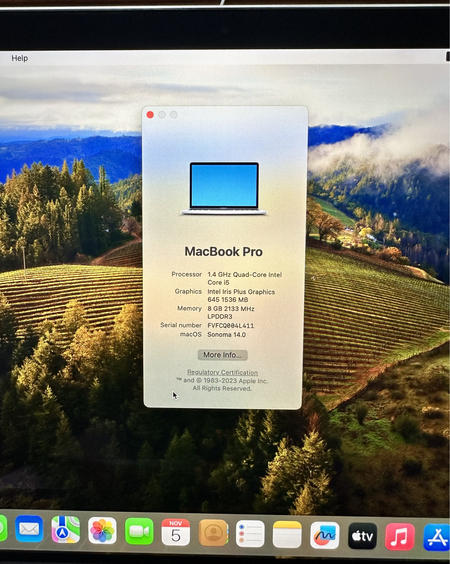 MacBook Pro 2020 13 inch 8GB/256GB Touchbar