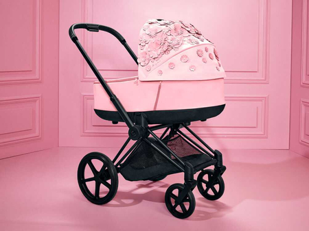 Коляска Cybex Priam 2в1 Rose Gold шасси + Люлька Simply Flowers