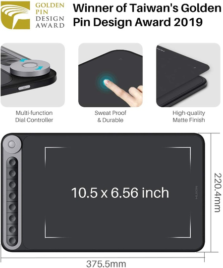 Новинка! Беспроводной Графический Планшет Huion Inspiroy Dial Q620M