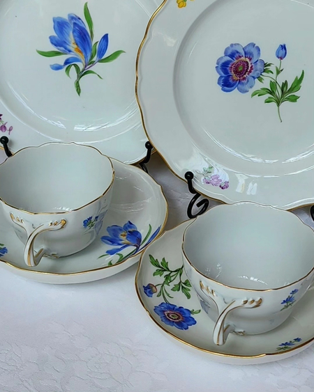 Старинные чайные трио Meissen
