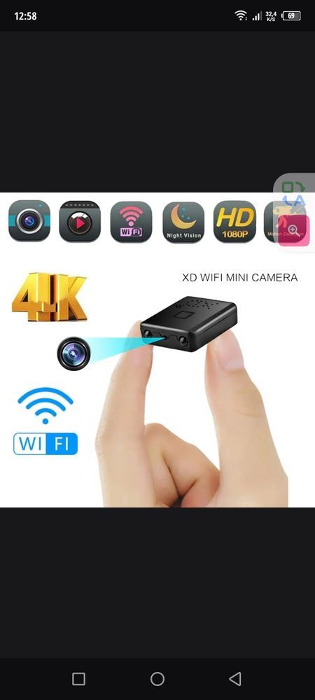 Камера ведио мини WIFI 64 гб