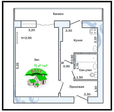 • 1в2/2/5 кирпичный 36м² Чиланзар-25 Продаётся