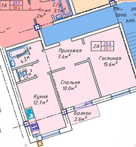 От Собственника 2х комнатная 55м2 Новостройка ЖК Дустлик