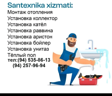 Santexnika Ataplena  ishlarini qilamiz