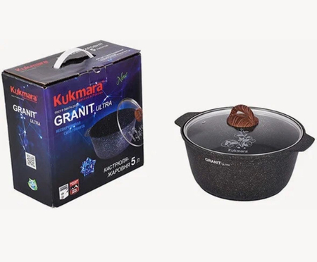 Кастрюля-жаровня Kukmara Granit Ultra 5L