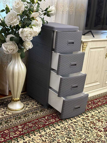Комод пластиковый, пластмассовый комод для вещей, универсальный,