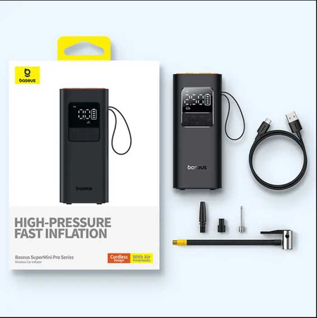 Baseus беспроводной насос компрессор Inflator черный