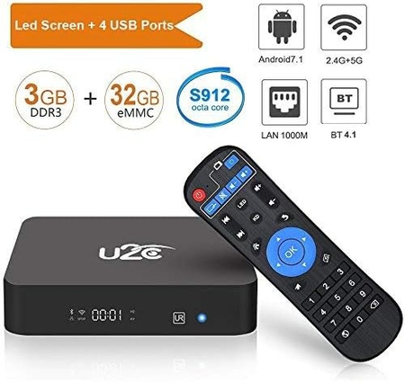 Смарт приставка U2C 3/32 на Android 7.1 имеет 3Гб оперативной памяти и