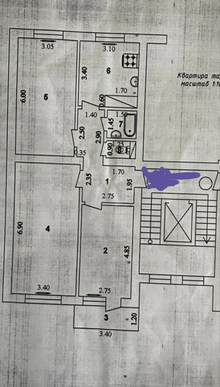 Продажа квартиры 3/4/7. Ул.Махтумкули.