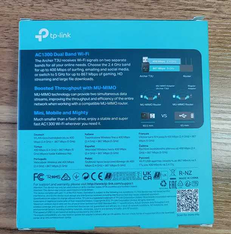TP-Link Archer T3U Двух диапазонный WiFi приёмник USB‑адаптер Adapter