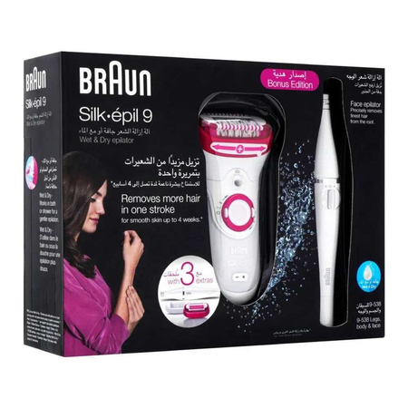 Эпилятор Braun Silk-Epil 9 9538 Для Влажной  Сухой Эпиляции  3 Насадка