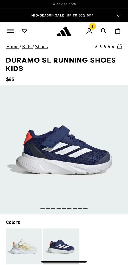 Детские кроссовки Adidas DURAMO оригинал
