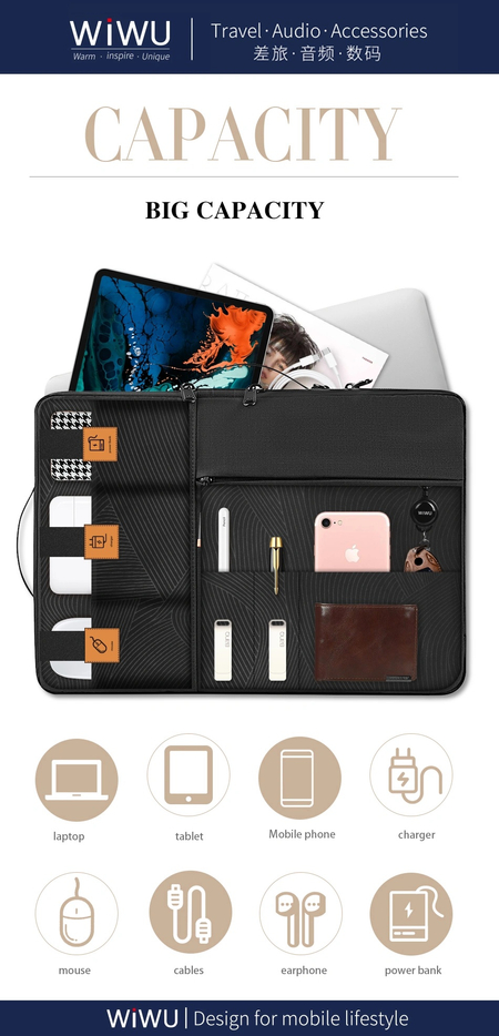 Бесплатная доставка! Сумка для ноутбукa (Macbook) WIWU 13.3 14 Alpha D
