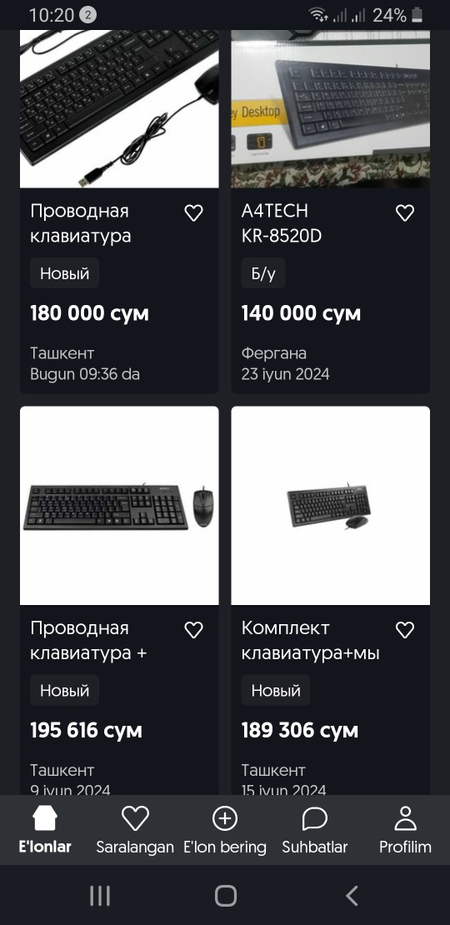 A4TECH KR-8520D Klaviatura va sichqoncha Komplekt