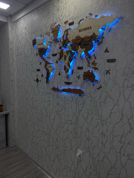 3D dunyo xaritasi ofis va uylar uchun