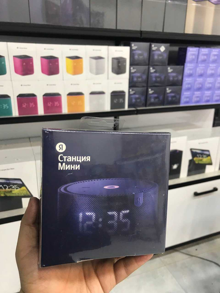 Яндекс мини 2 в тёмно синем цвете