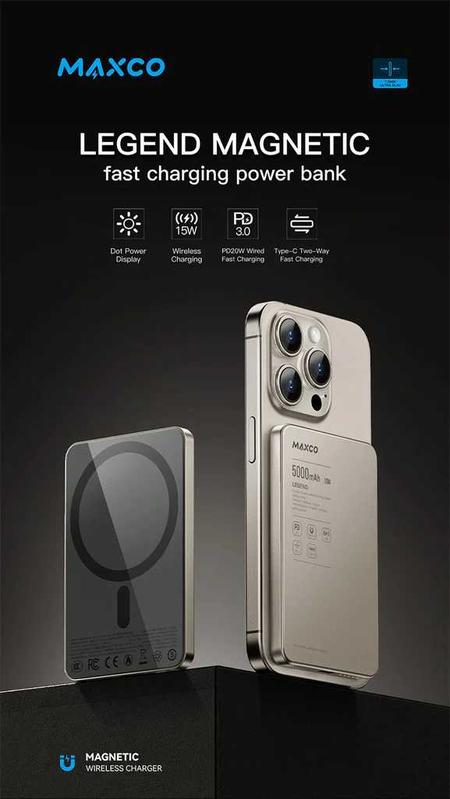 Maxco Legend Super Slim Magsafe Power Bank 10000 mAh Быстрой Зарядкой