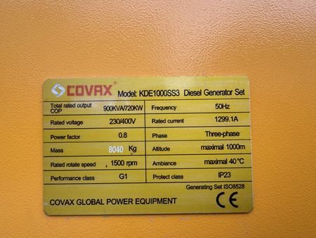Генератор covax 720квт