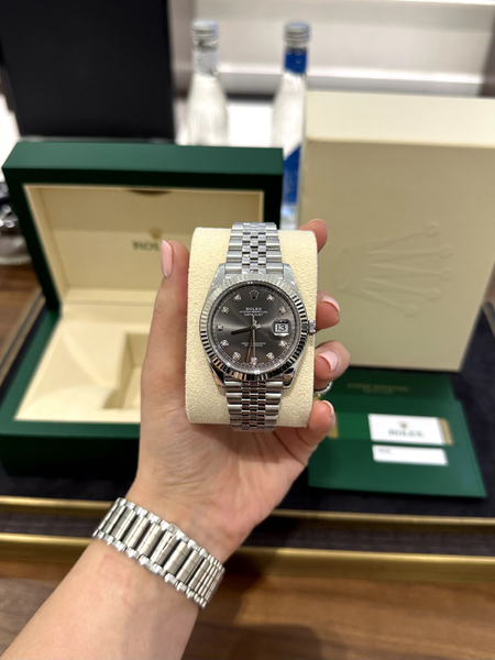 Rolex Datejust 41mm Steel and White Gold 126334 Diamonds