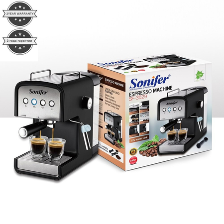 Хит продаж! Кофемашина Эспрессо Капучино Кофеварка Sonifer SF-3529