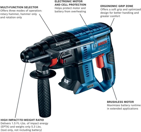 Bosch GBH18V-21N  комплект бесщёточный перфоратор