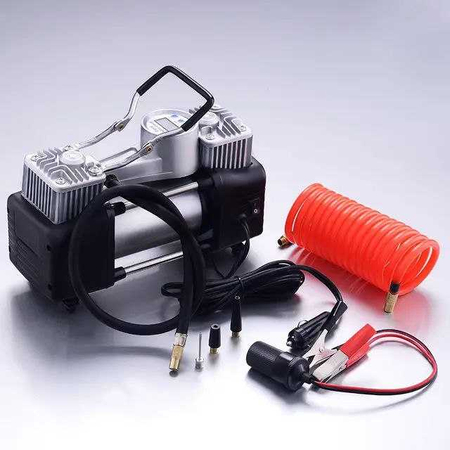 Портативный  12v автомобильный насос (компрессор 2х поршневой)