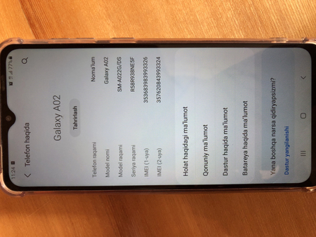 Galaxy A02 Hujjati bor