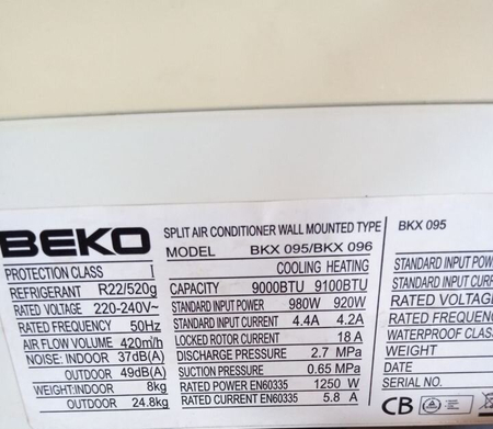 Кондиционер Beko. 9 тали. Ишлаши зор
