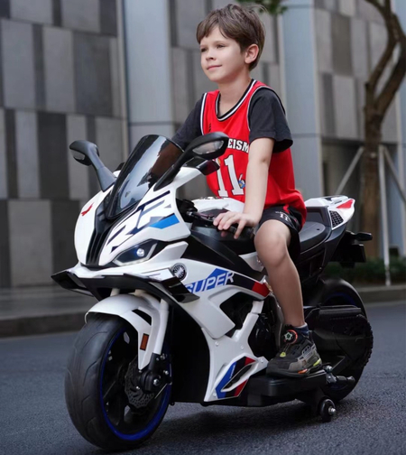 Детский мотоцикл BMW s1000 с электродвигателем | новое в упаковке