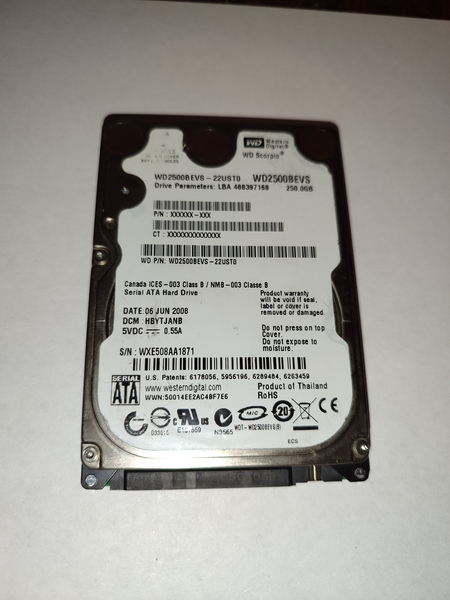 Qattiq disk HDD 250Gb