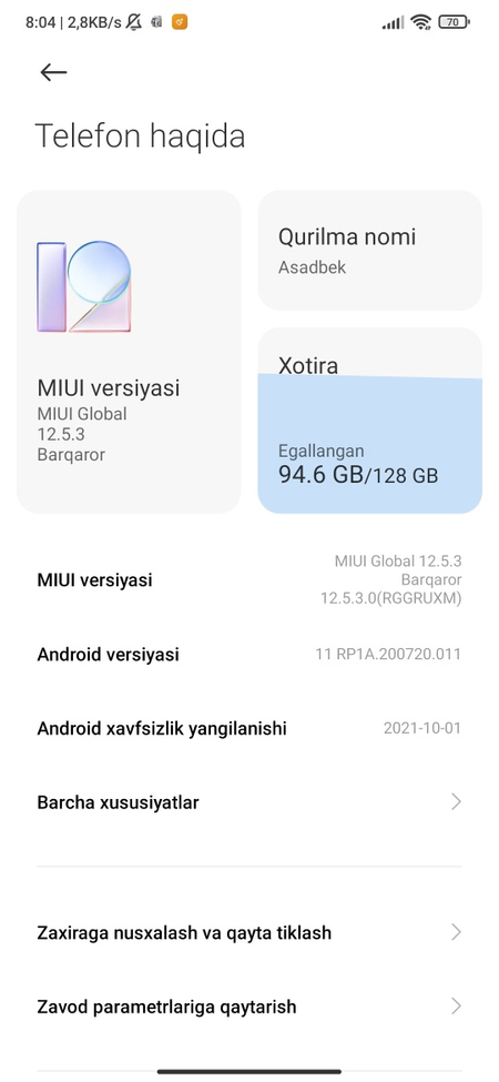 Redmi note 8pro 6/128