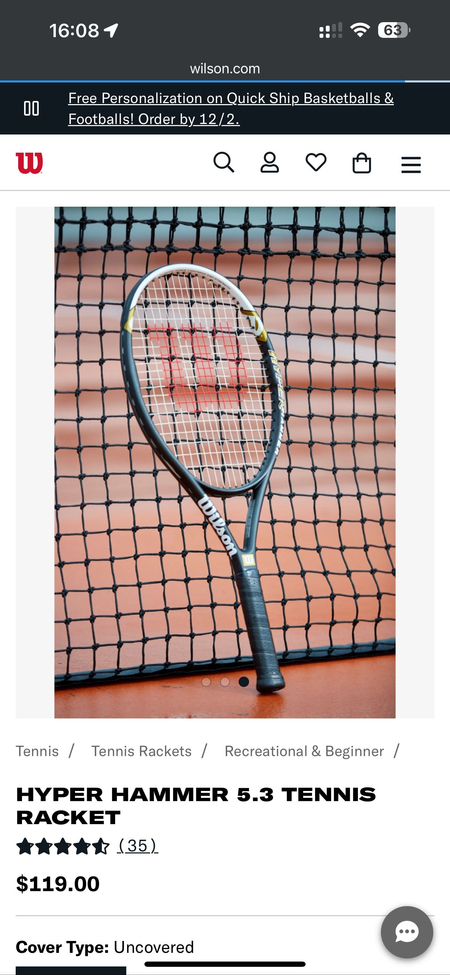Ракетка Wilson hyper hammer 5.3
