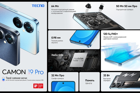 Techno camon 19 pro 8ga 128 GB xolati yangi