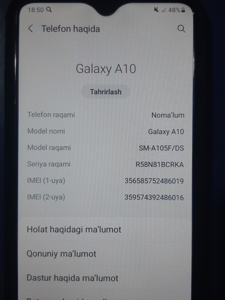 Samsung galaxy A10 32gb