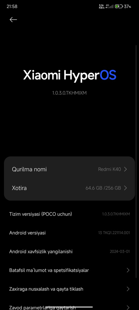 Poco f3 (Redmi k40) 8/256