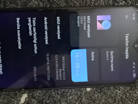 Redmi 9 aybi yoʻq