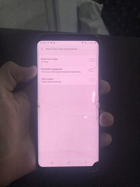 samsung s8 ekrani chatnagna orqasi singan