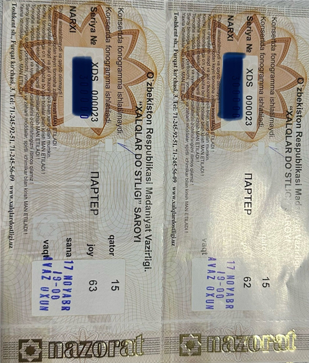 Avaz Ohun konsertiga bilet