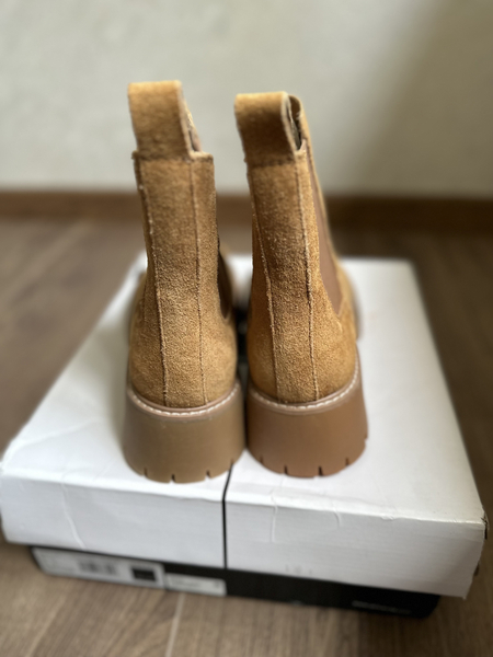 Ботинки кожанные замшевые