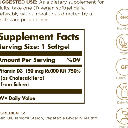 Solgar Vegan Vitamin D3 (6000IU)