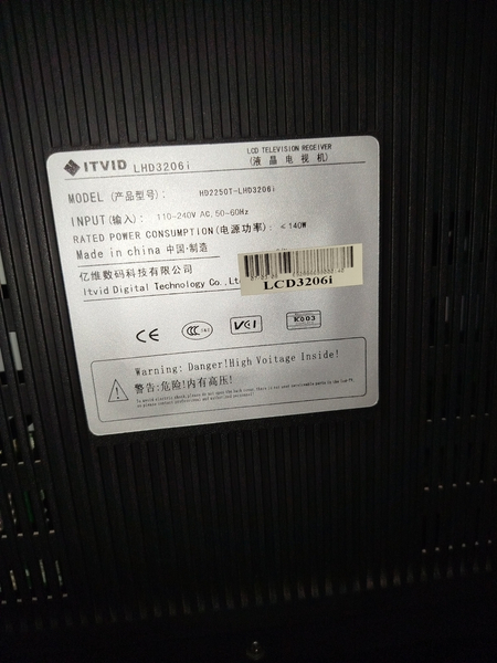 Продаю телевизор марки ITVID. Модель: LHD3206i