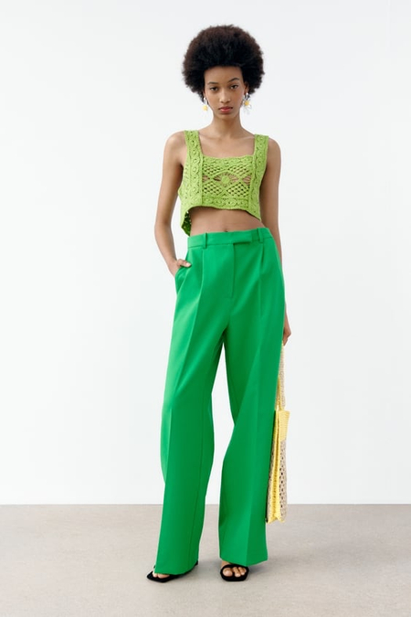 Брюки с защипами ZARA