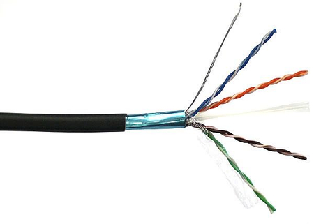 ITK Витая пара F/UTP кат.6 4х2х23AWG solid LDPE черный (305м)