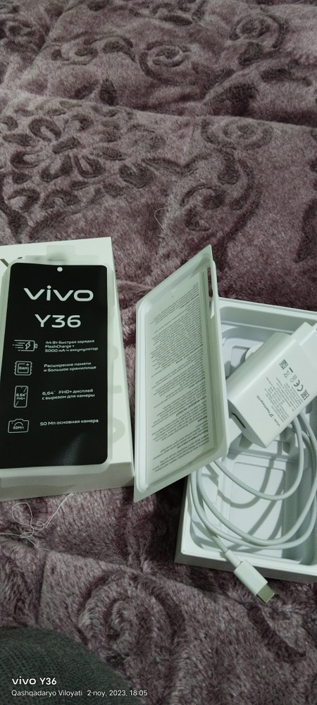 Vivo 36y yangi karobkasi bilan garantiyasi bor